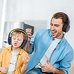 RORSOU R10 On-Ear Headphones with Microphone, Lightweight Folding Stereo Bass Headphones with 1.5M No-Tangle Cord, Portable Wired Headphones for Smartphone Tablet Computer MP3 / 4 (Black)