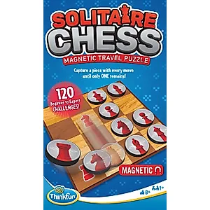 ThinkFun Solitaire Chess Magnetic Travel Puzzle - Engaging Logic Game & STEM Toy for Kids & Adults | Enhances Problem-Solving & Strategic Thinking | Ideal for Age 8 and Up | Travel-Friendly Design