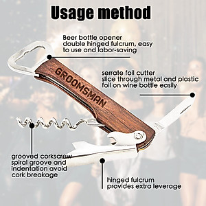 YUUNEI-HOME Groomsmen Gifts Bottle Opener Wooden 8 Pack, Groomsmen Proposal Gifts for bachelor party, bachelor gifts