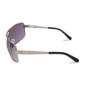 GUESS mens Wrapped Navigator Pilot Sunglasses Sunglasses, Shiny Gunmetal, 68mm US