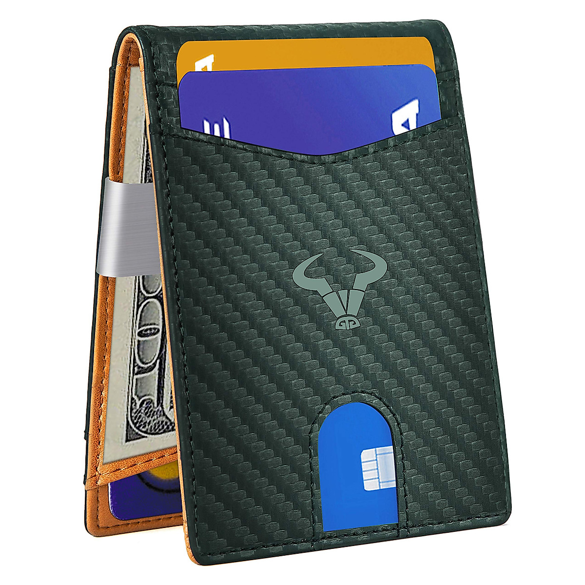 BULLIANT Slim Wallet Men, Leather Wallet Front Pocket Card Holders for Gift Men 3"X4.3"