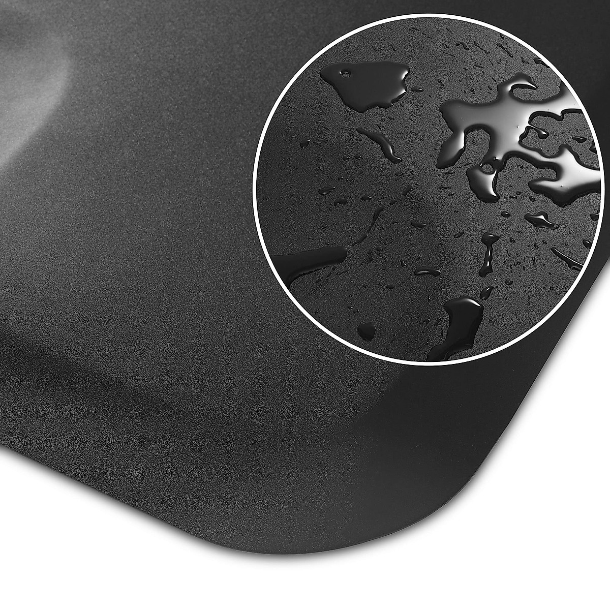 Saloniture 3 ft. x 5 ft. Barber & Salon Floor Mat for Square Chair Base - 1/2 in. Thick Black Rectangle Anti-Fatigue Stylist Station Mat