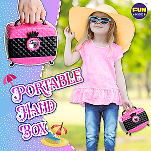 60Pcs Kid Makeup Kit for Girls 6-12, FunKidz Three Layers Folding Make Up Box Toy Set Child Beauty Cosmetic Kits for Little Girls Party Gifts