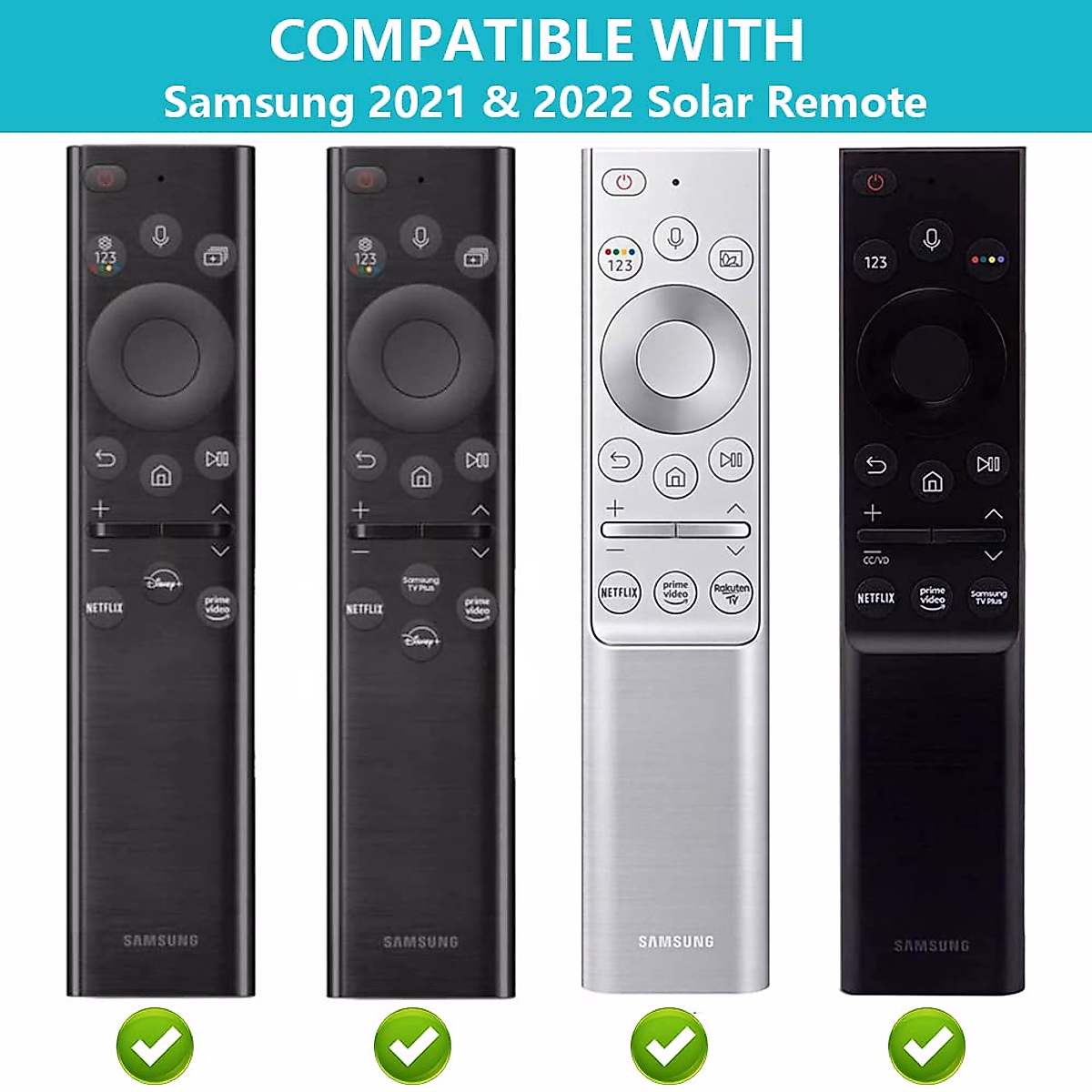 Silicone Protective Case Cover for Newest Samsung Smart TV Solar Cell Remote Control 2022,for Samsung BN59-01385 BN59-01386 BN59-0139 Frame Remote Battery Back Covers Skin Holder Sleeve-Black