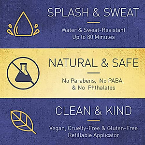 Brush On Block Mineral Sunscreen Powder, Refillable Broad-Spectrum SPF 30, Safe for Sensitive Skin, UVA UVB Face Protection, Natural, Reef Friendly (Translucent)