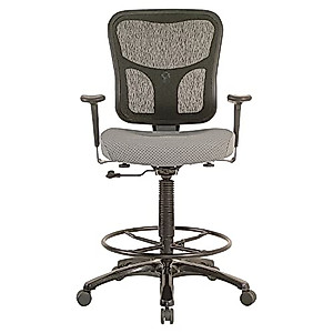Tempur-Pedic Mid-Back Fabric Drafting Stool, Gray (TP8200-GREY)