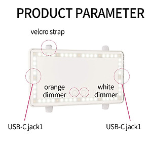 Car Visor Vanity Mirror Rechargeable with 3 Light Modes & 60 LEDs,Mirror for Truck SUV Rear View Dimmable Touch Screen,Car as A Gifts Women Valentine's Day (White)