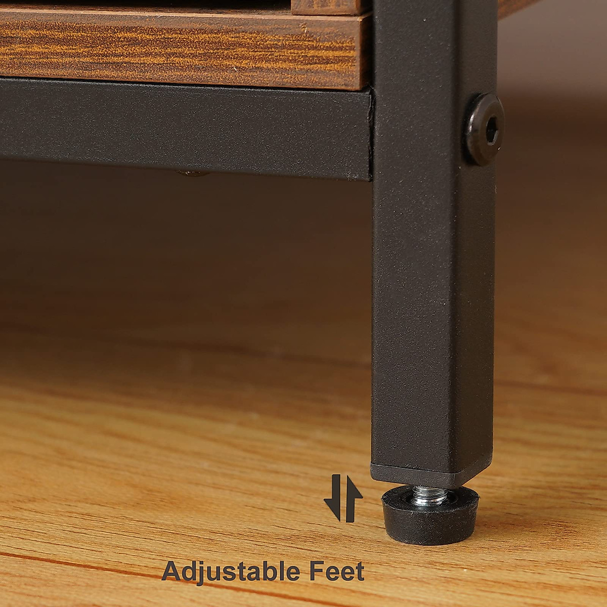 usikey Industrial TV Stand for 60 Inch TV, Entertainment Center, TV Cabinet with Storage Shelves, Media TV Console, Home Living Room Storage Cabinet for TV, Rustic Brown