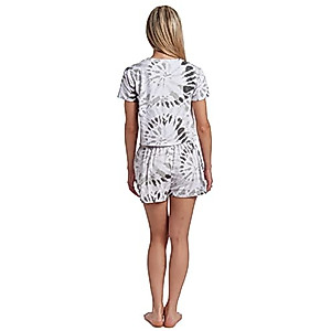 Marvel Avengers Womens Pajama Shirt and Shorts Sleep Set Tie Dye White Medium