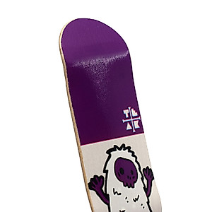 Teak Tuning Premium Fingerboard Graphic Deck, Purple Yeti - 32mm x 97mm - Heat Transfer Graphics, Pro Shape & Size - Pre-Drilled Holes - Includes Prolific Foam Tape