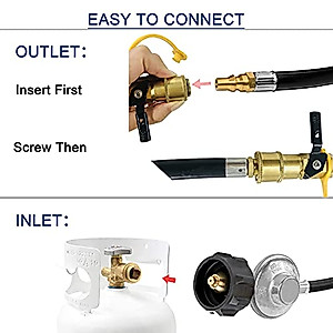GCBSAEQ 6FT Quick Connect Propane Hose with Regulator Low Pressure Gas Propane Tank QCC1 to 1/4" Female Quick Connect Adapter for Olympian 5100, 5500 RV Grill
