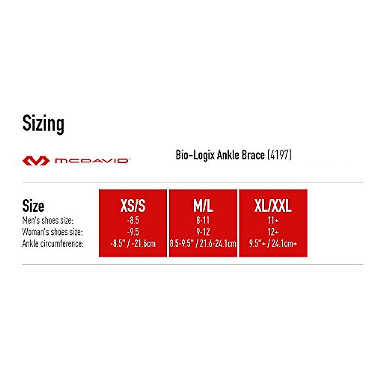 McDavid Bio-Logix Ankle Brace, Black, Medium/Large