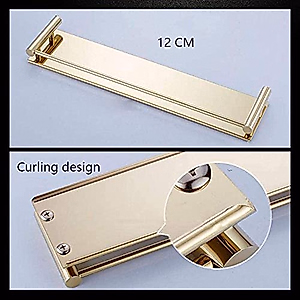 SilteD Gold-Plated 2-Layer Towel Rack with Double Rods Hooks, 600 * 120 * 560 Mm Bathroom Storage Rack Towel Rail,Families Schools Hotels