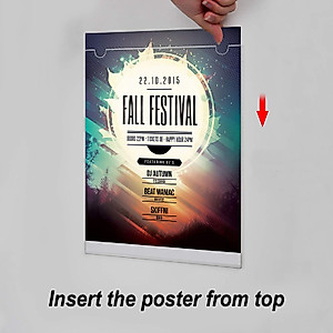 Acrylic Sign Holder 8.5" X 11" - Wall Mount Acrylic Frames for Picture, Poster and Flyer - Clear Plastic Sign Holder with 3M Tape Adhesive, Suction Cups and Screws, Pack of 6 Thick Poster Holder