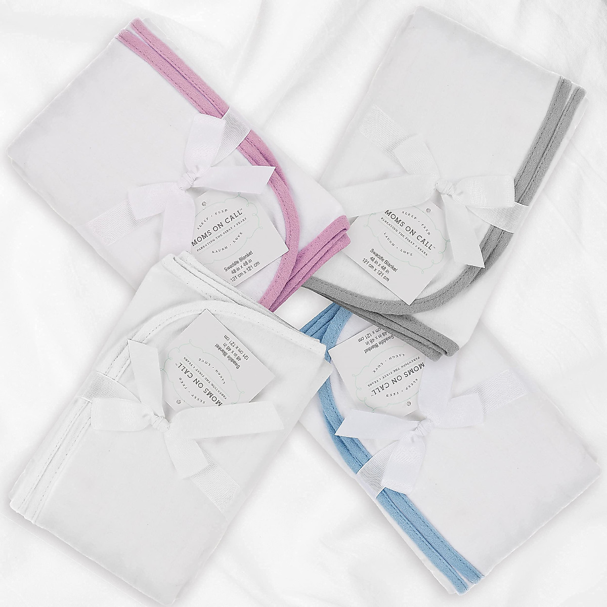 MOMS ON CALL Baby & Newborn Swaddle Blanket | 0-3 Months | Nursery Baby Gift | 48 X 48 Inch | 100% Cotton | French Grey