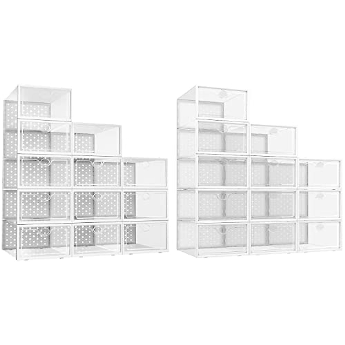 Pinkpum Shoe Storage Boxes Fit for Sizs 9 12 Pack Shoe Storage Boxes Fit for Sizs 11 12 Pack