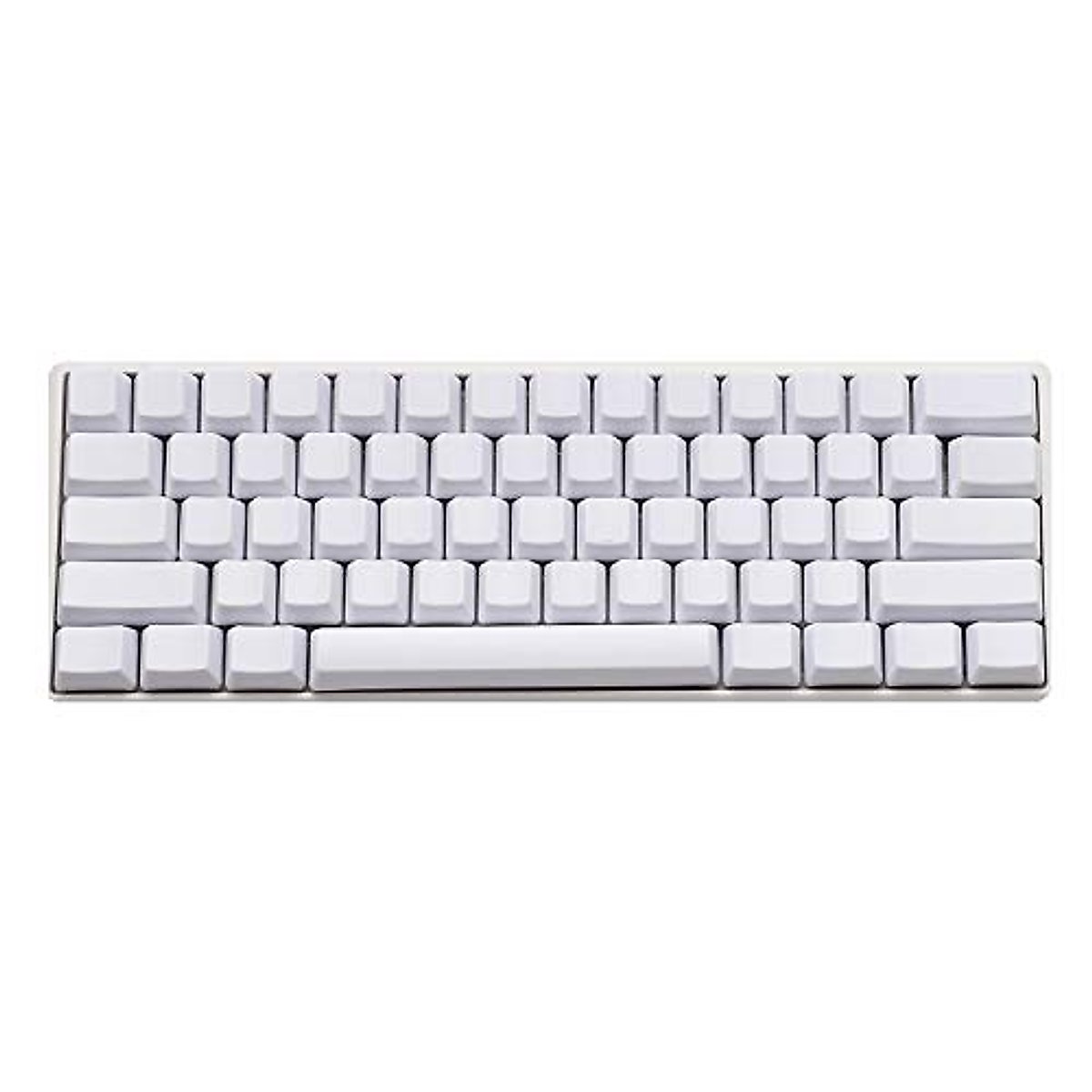 YMDK Blank Thick PBT OEM Profile 61 ANSI Keycaps for MX Switches Mechanical Keyboard (White)(Only Keycap)