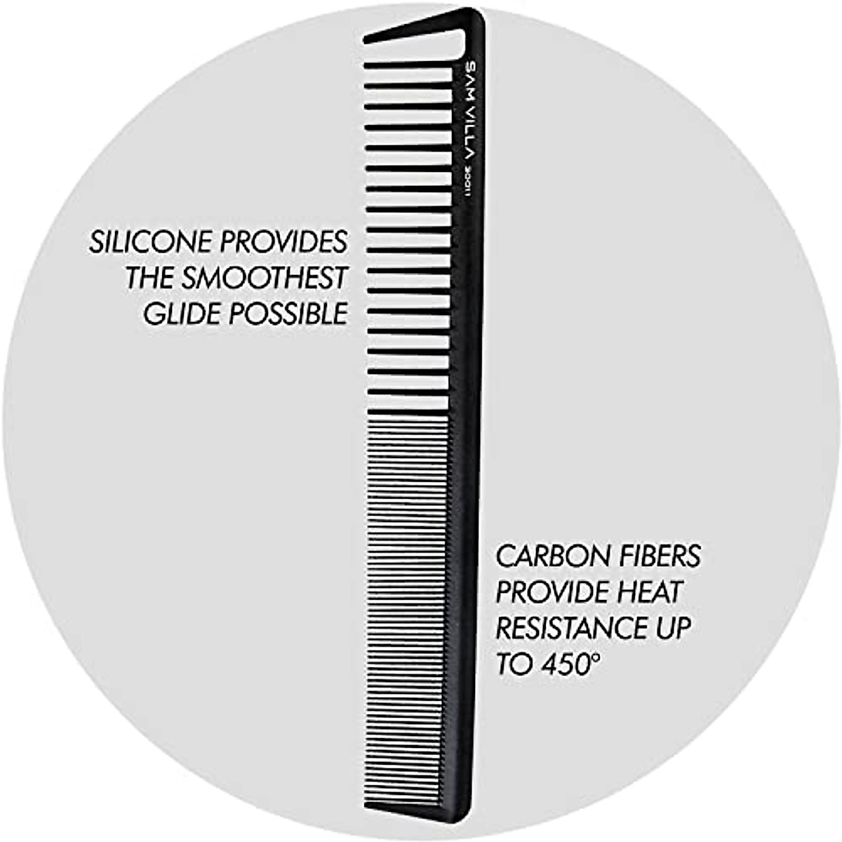 Sam Villa Signature Series Professional Short Cutting & Hair Parting Comb