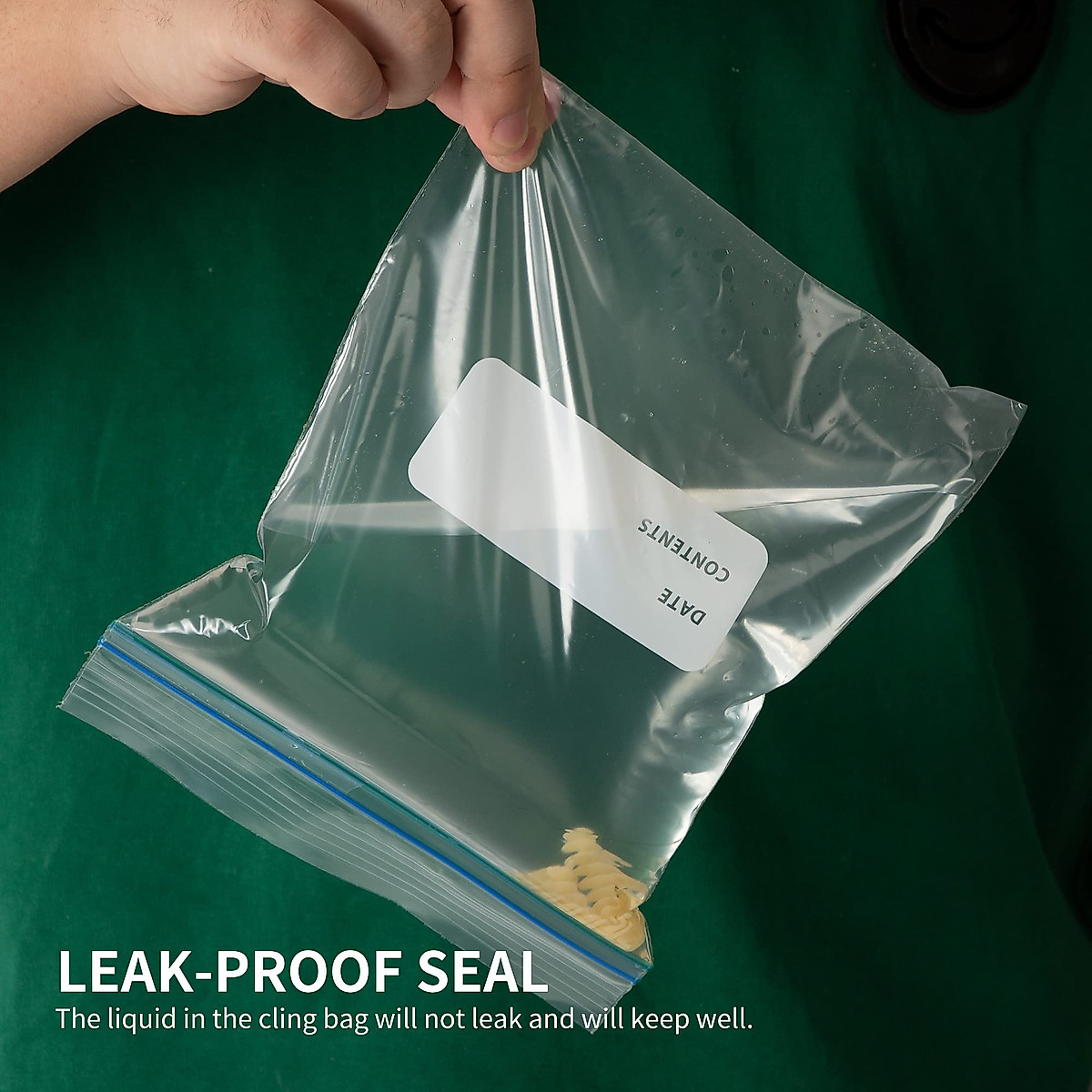 ARCLIBER Food Storage Bags Resealable Plastic Bags,Clear Durable Food Grade Zipper Bags Fresh and Refrigerated Moisture-Proof Storage 10.55 x 14 Inch,L