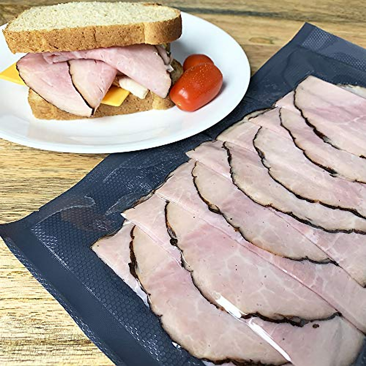 50 Quart 8" X 12" FoodVacBags Black Back Clear Front Vacuum Seal Bag Pouch, Pre-cut, Foodsaver Compatible, Perfect for Display