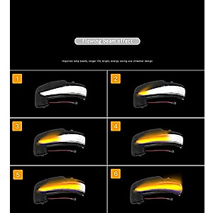 Auto-Tech 1 Pair Side Rearview Mirror Running Water Turn Signal Lamp Compatible For Toyota hynix 2015 + (Yellow Light)