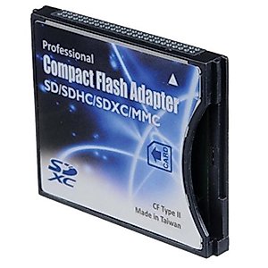 Shopdigi CDA Compact Flash CF Type 2 Thick Card Adapter for SD cards. NOT for Devices with CF Type 1 Thin Sockets