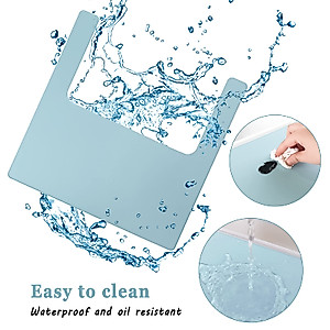 High Chair Placemat, Long Lasting High Chair Placemat Silicone, 2-Piece Set, Can Be Used Interchangeably, Suitable for IKEA Antilop Highchai, for Toddlers and Babies (Blue/Khaki)