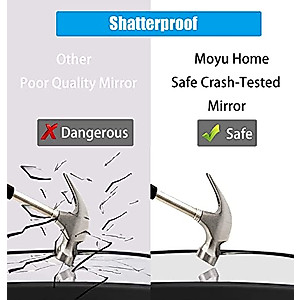 Moyu Home Baby Car Mirror, Infant Rear Facing Car Seat Mirror with Light,Child Shatterproof Observation Mirror,Crystal Clear View with 360° Pivot, Black