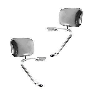 Side View Manual Mirrors Stainless Steel Pair Set for Ford F-Series Pickup Truck