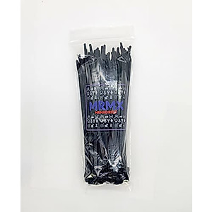 MRMX 8 x 0.19 inch 50lbs Tensile Strength, Black Color UV Resistance Multi-purpose Cable Ties, Zip Ties, 100pcs in Zip Lock Bag (CT8)