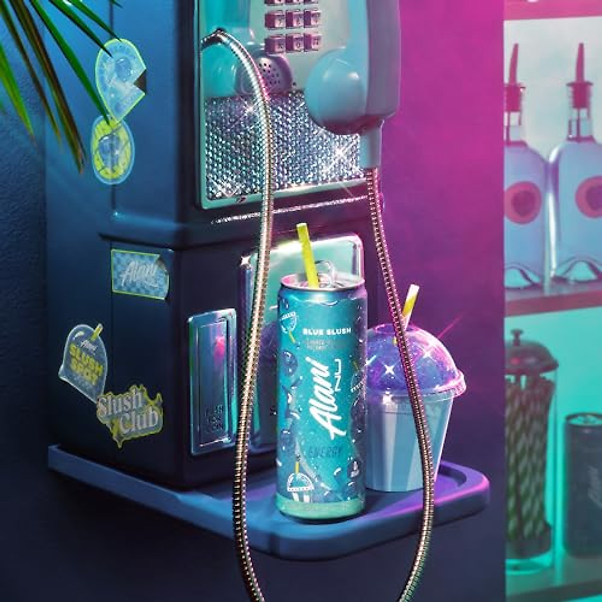 Alani Nu BLUE SLUSH Sugar Free, Low Calorie Energy Drinks | 200mg Caffeine | Biotin B Vitamins | Zero Sugar | 10 Calories | 12 Fl Oz Cans | 12 Pack