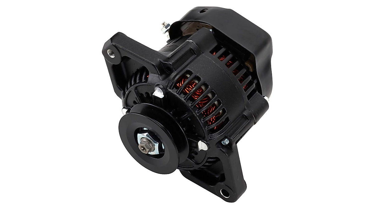 GM Denso Style 1-Wire Mini Race Alternator 90A Black | Speedway Motors