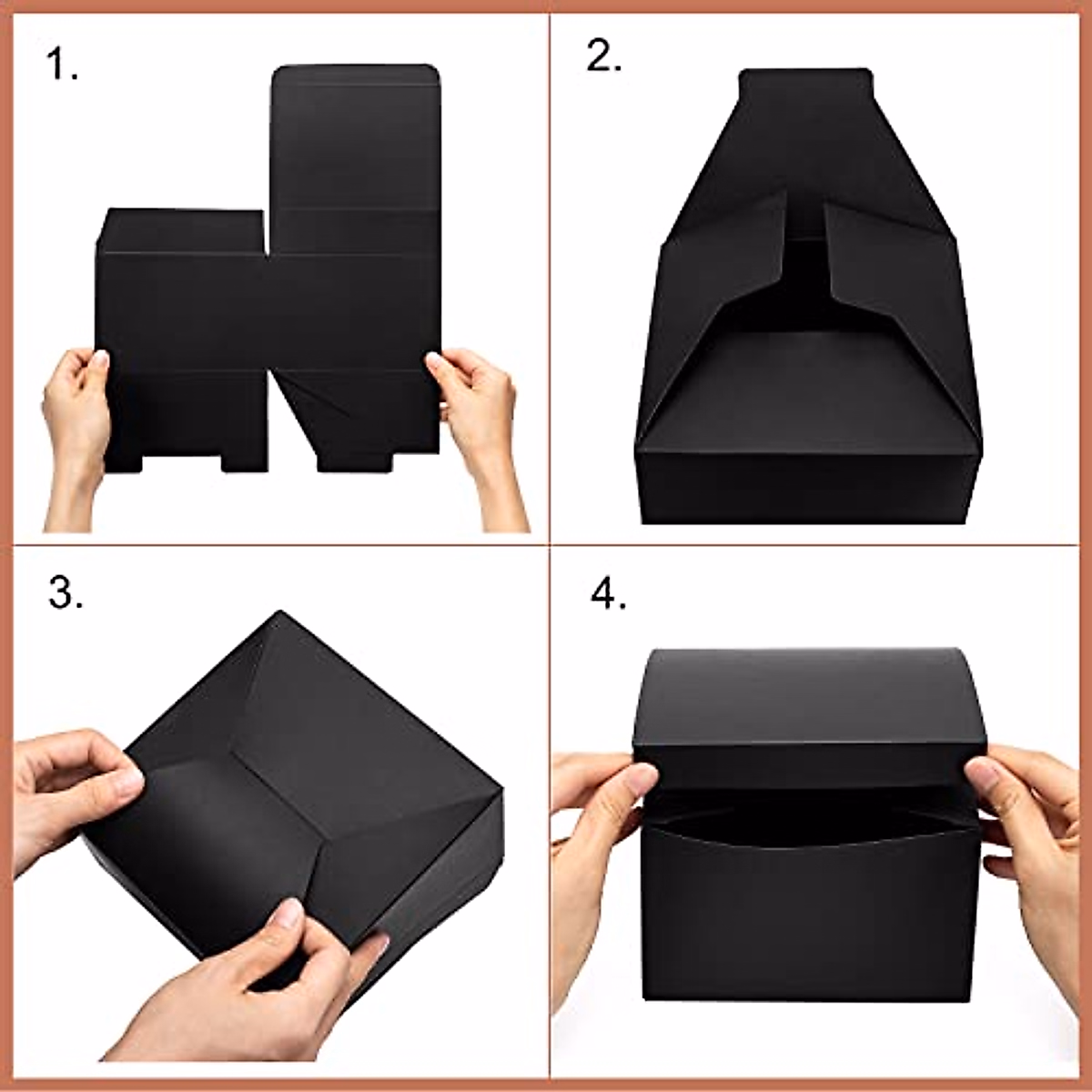 Mcfleet Black Gift Boxes with Lids 8x8x4 Inches 10 Pack Groomsmen Proposal Boxes Cardboard Gift Box for Presents, Craft Boxes for Christmas, Wedding, Graduation, Holiday, Birthday Gift Packaging