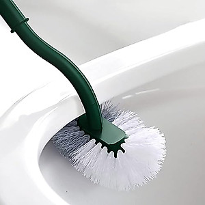 SAAKO 2 in 1 Toilet Bowl Brush Plastic Toilet Brush Creative Clear Holder Toilet Cleaner Brush Bathroom Decor Accessories