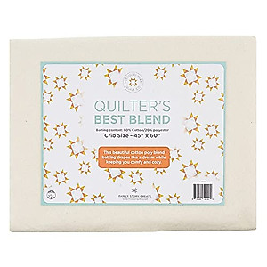 MISSOURI STAR QUILT CO. Crib Quilt Batting 45''x60'' | 80/60 Warm Cotton Poly Filling with Quilt Pattern Included | Medium Weight Batting Roll for Baby Blankets & Quilting Supplies, (NOT5389)