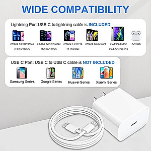 USB C to Lightning Cable 10 FT Compatible with iPhone, 2 Pack 10FT Long Type C Cable (White)