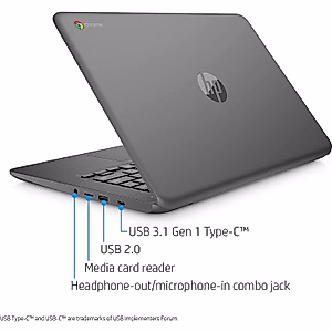 HP Chromebook 14-inch Laptop with 180-Degree Swivel, AMD Dual-Core A4-9120 Processor, 4 GB SDRAM, 32 GB eMMC Storage, Chrome OS (14-db0020nr, Chalkboard Gray) (Renewed)