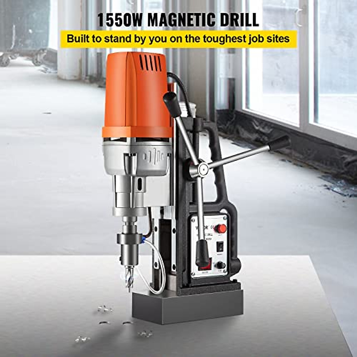 Mophorn 1550W MD50 Magnetic Drill 500 RPM Spindle Speed Electric Magnetic Drilling System with 2 Inch Boring Diameter and 2900 LBS Magnet Force