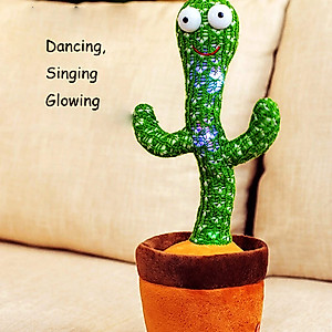 2023 Dancing Cactus Toy Bluetooth [Play Your Songs] Record Repeating What You Say, Rechargeable Singing Talking Cactus Toy Gifts for Baby Boys and Girls