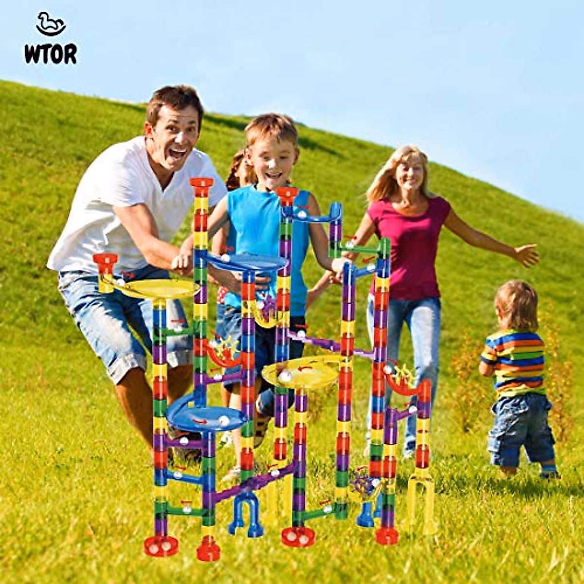WTOR 216PCS Marble Run Super Set - Marble Maze Game Educational Learning Building Blocks Toys Gift for Boys Girls Kids Children