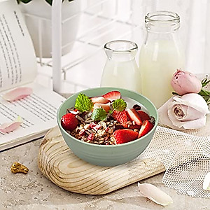 Epahi Unbreakable Cereal Bowls Set of 4, 26 OZ Microwave Dishwasher Safe Bowls Reusable Wheat Straw Bowls for Serving Soup, Oatmeal, Pasta and Salad