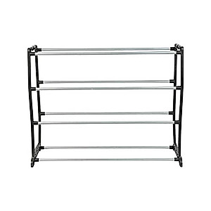 Simplify Stackable Shoe Rack | Holds 12 Pairs of Shoes | Maximize Closet & Bedroom Space | Good for Sneakers | Boots | Loafers | Heels | Slippers | Black