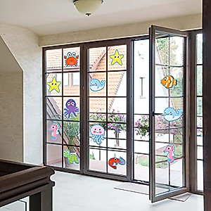 45 Pieces Ocean Sea Animal Creature Cutouts with Glue Point Dots Under The Sea Classroom Party Decorations for Classroom Bulletin Board Ocean Themed Birthday Party Supplies