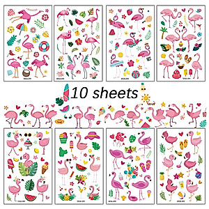 WENSHEN Cartoon Tattoos 10Sheet Animal Temporary Tattoo Fake Tattoos Vinyl Waterproof Party Favors for Kids Teens Adult Birthday, 4.7x3 Inch (Pack of 10)