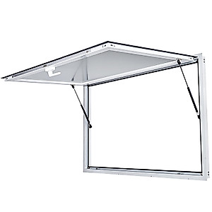 VEVOR Concession Window 36 x 24 Inch, Concession Stand Serving Window Door with Double-Point Fork Lock, Concession Awning Door Up to 85 Degrees for Food Trucks, Glass Not Included