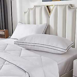 Gehannah Bed Pillows for Sleeping（2 Pack）, Luxury Plush Soft Pillow with Home and Hotel, Breathable Microfiber Cover Skin-Friendly Pillows for Side Back Sleepers