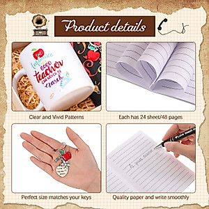 Baderke 6 Pieces Teacher Appreciation Gifts Sets Teacher Gifts Thank You Gifts for Women Include 2 Teacher Coffee Mug Cups 2 Keychains and 2 Mini Notepads Teacher Gifts for Women