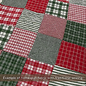 40+ Merry Christmas Charm Pack Red Green, 6 inch Precut Cotton Homespun Fabric Squares by JCS