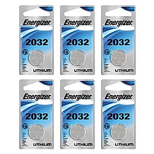 6X Energizer CR2032 Batteries 3v Lithium Carded Coin Button Battery Fresh