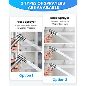 Bidet Sprayer for Toilet with Hot Cold Mixing Valve, Pressure, Temp Adjustable, OPKIDDLE Handheld Warm Water Jet Spray Muslim Shower, Stainless Steel Toilet Sprayer for Diaper Feminine Wash